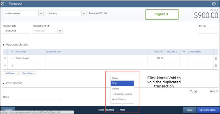 how to fix duplicated expenses in Quickbooks online