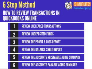 How to review transactions in QuickBooks Online - 5 Minute Bookkeeping